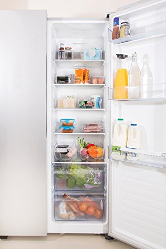 KitchenCraft Medium Plastic Fridge/Cupboard Organiser Storage Box, 15.5 x 31 x 9 cm (6" x 12" x 3.5") - Transparent