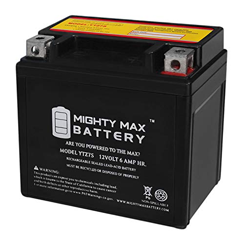Mighty Max Battery YTZ7S - 12 Volt 6 AH, 130 CCA, Rechargeable Maintenance Free SLA AGM Motorcycle Battery
