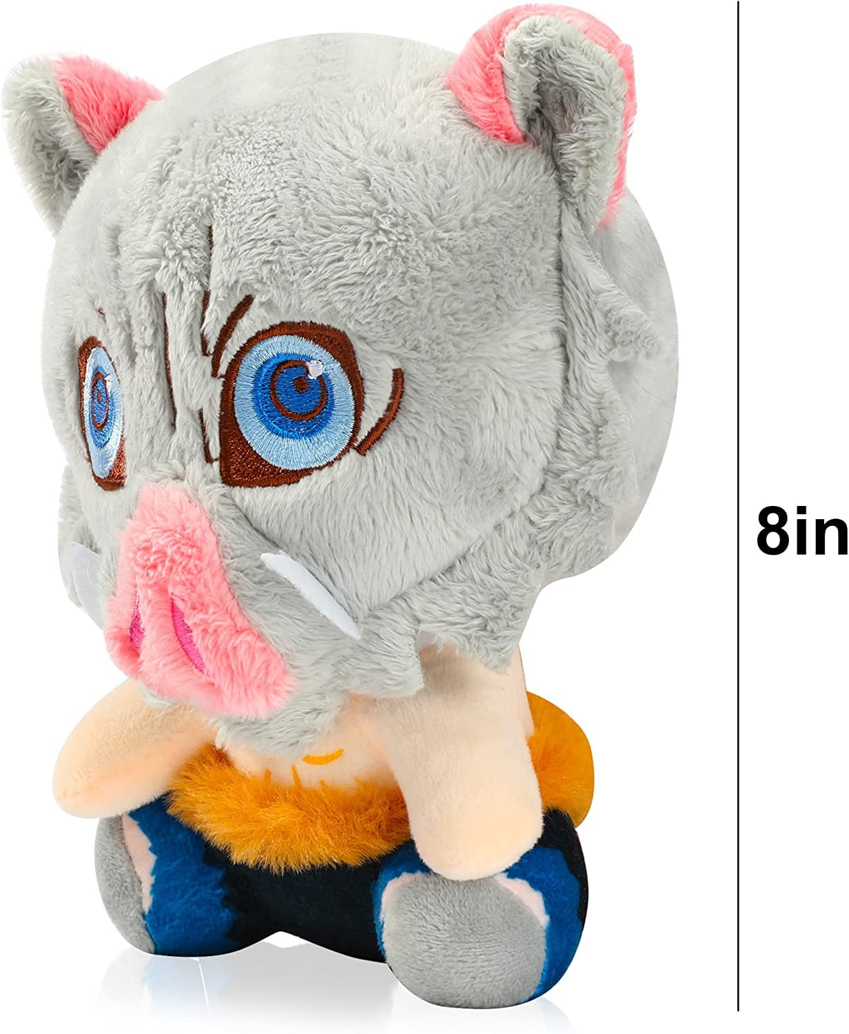 Eurrdc 8" Stuffed Pig Head Anime Figures Collectible Kids Plush Toys Gift for Boys and Girls