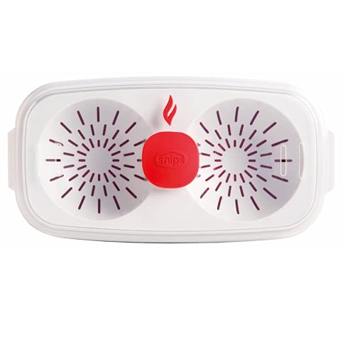 Snips Microwave Cookware Egg Poacher and Omelet Maker, Red