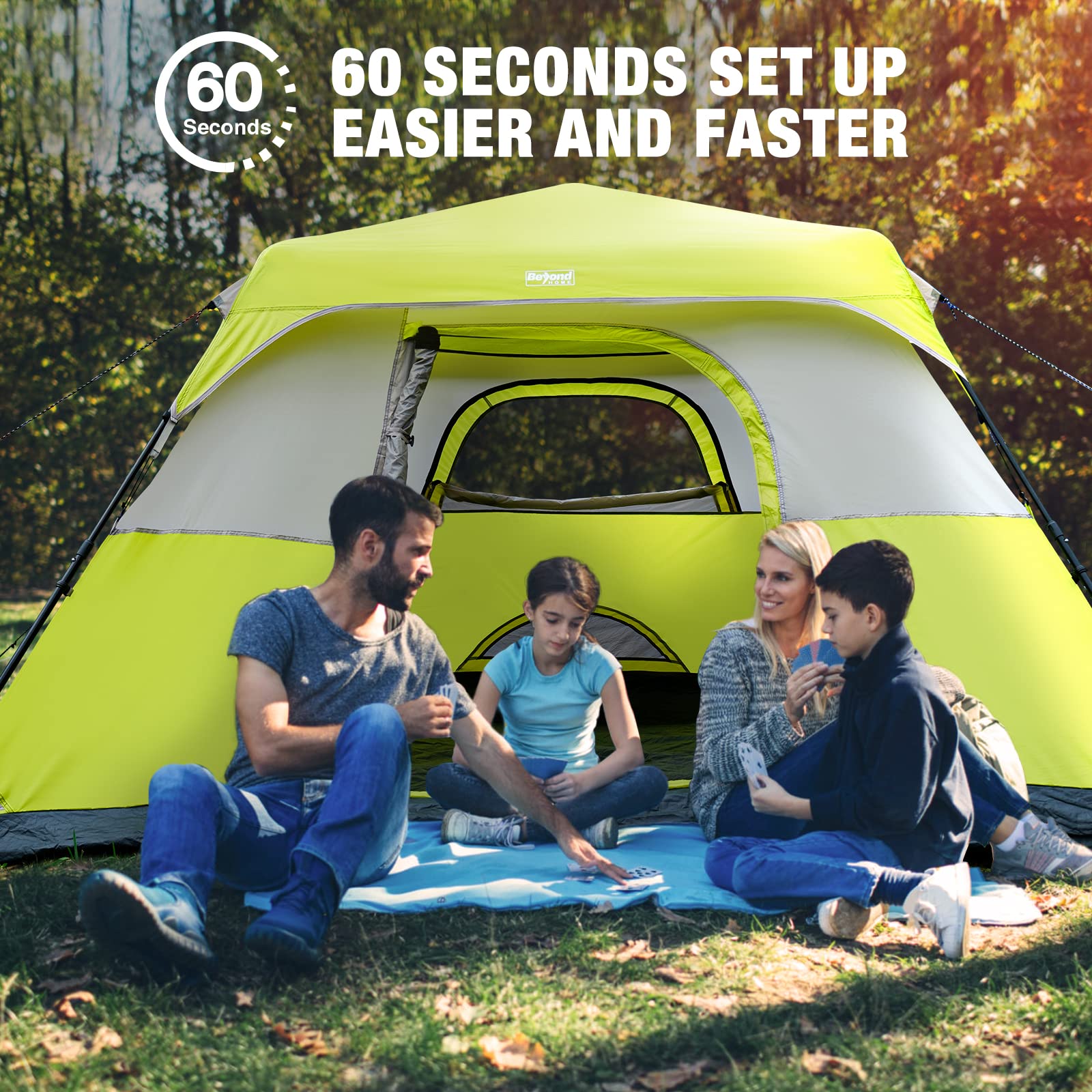 6 Person Instant Cabin Tent, Ultralight 1 Person Camping Sleeping Pad
