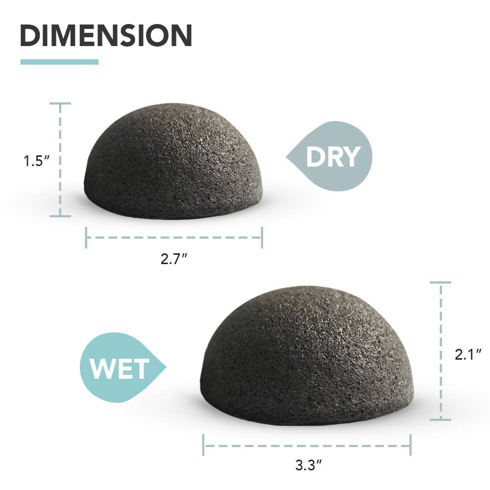 Organic Natural Facial Konjac Sponge and Face Scrubber - Buff Puff for Gentle Face Exfoliation Deep Pore Facial Cleansing Sponge β Aloe Vera, Activated Charcoal, Lavender, Turmeric β 4pc. Set