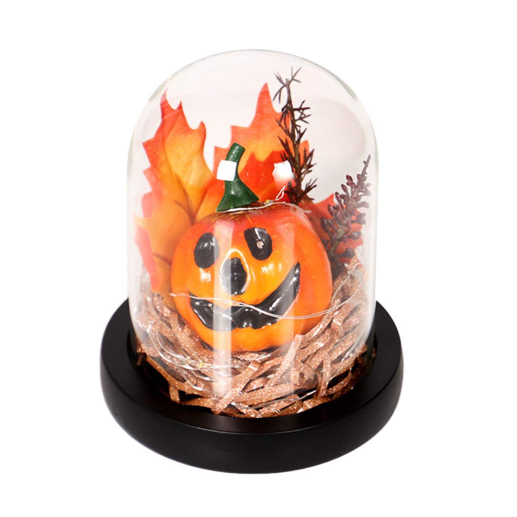 CCOOfhhc Halloween Pumpkin Lights,Glass Pumpkin Roses Halloween Smiley Pumpkin Shade Halloween Decoration