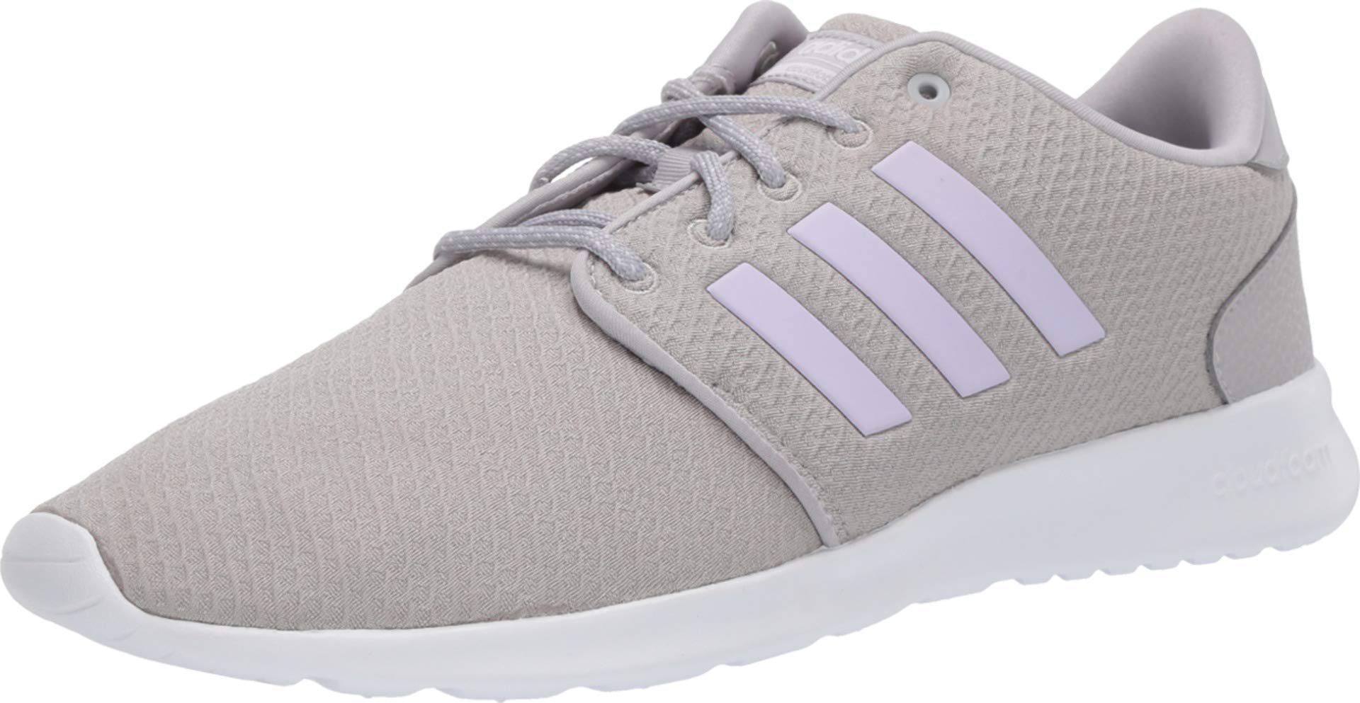 adidas Women's CloudfoamQT Racer Xpressive-Contemporary CloudfoamRunning Sneakers Shoes, Grey/Purple tint/ftwr White, 6 M US