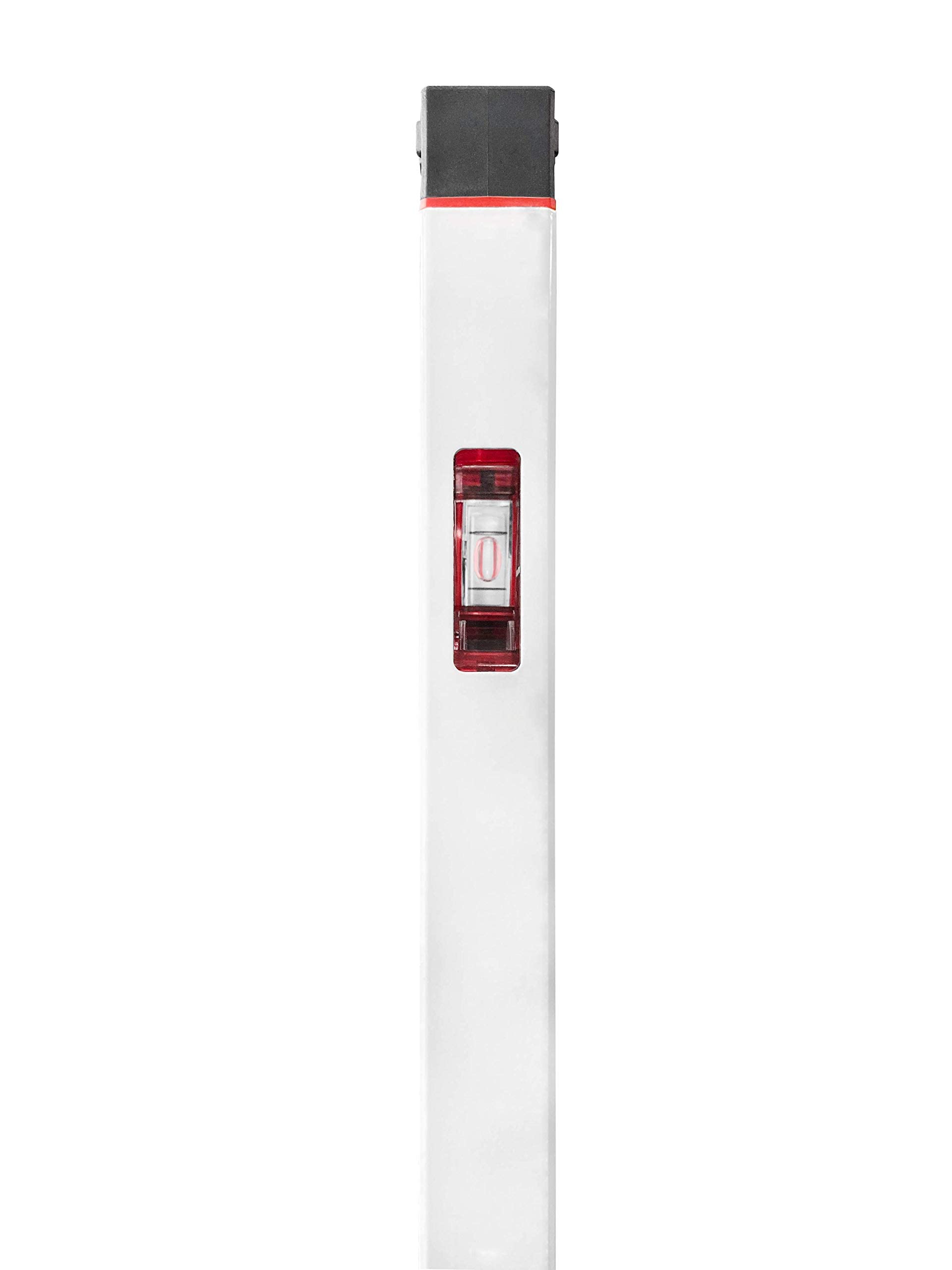 CE Tools 72 Inch Red Edge Level - 6 Foot Level Tool with Shock-Proof Vial, Milled Bottom, and Robust End Caps, Aluminum