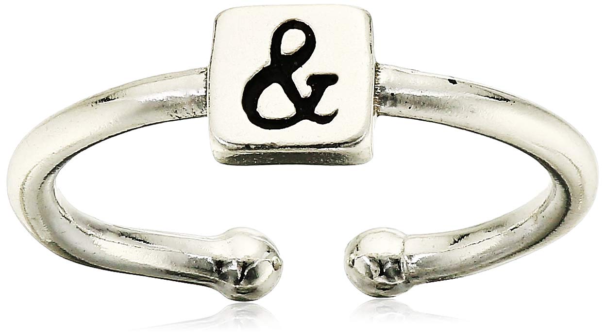 Alex and Ani Women's Ampersand Adjustable Ring, Sterling Silver
