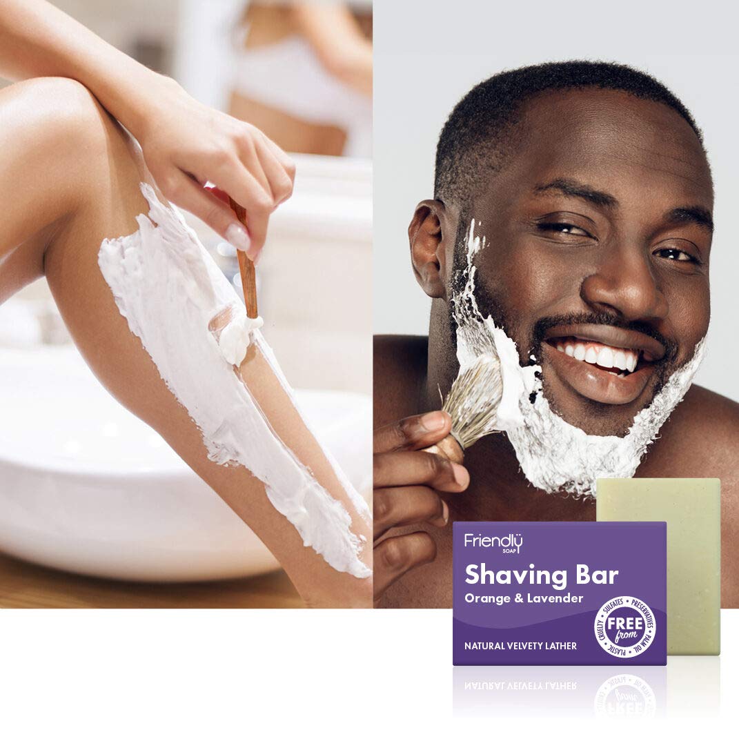 FRIENDLY SOAP Orange Lavender Shaving Bar, 95 GR