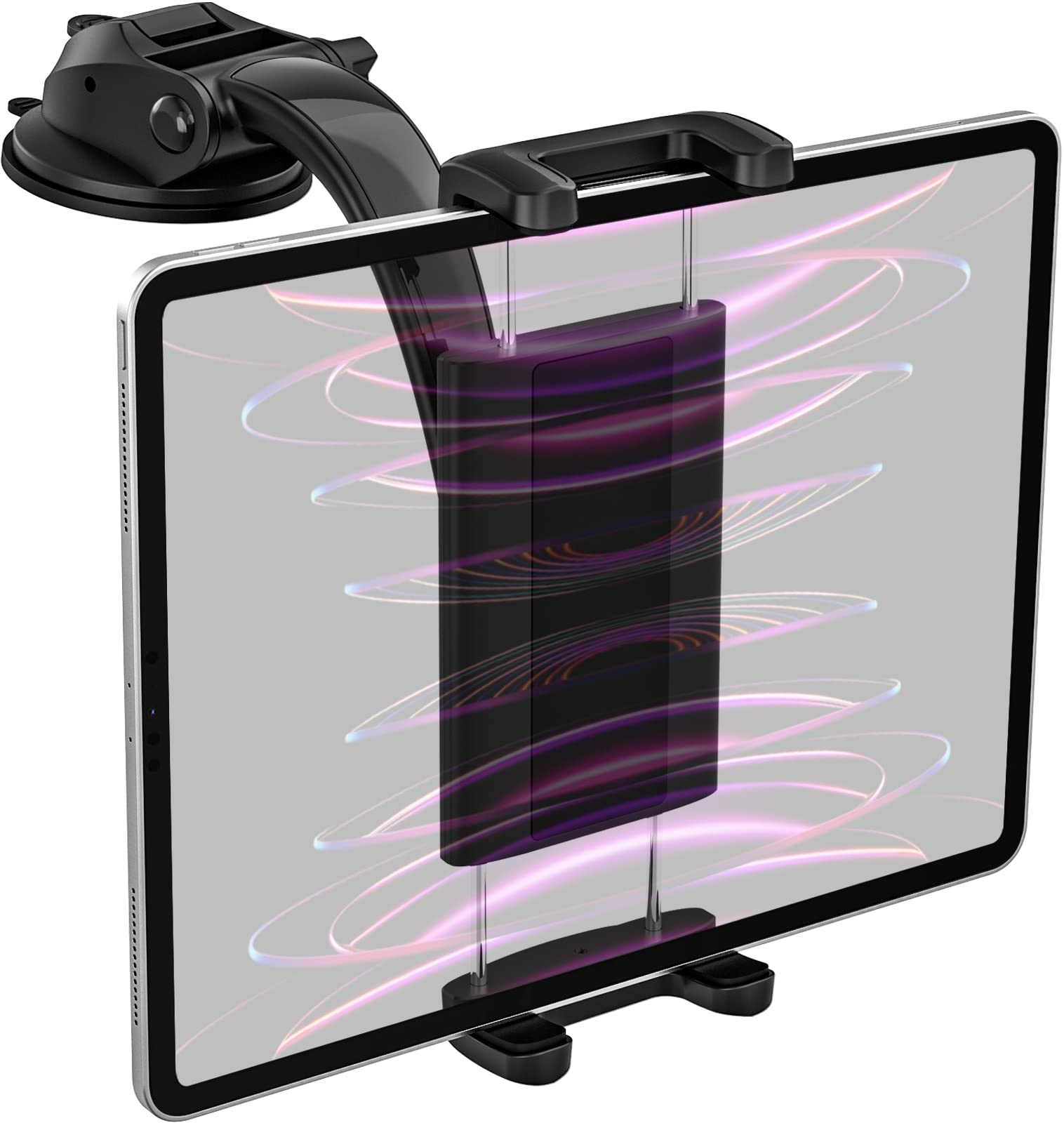 Aozcu Dashboard Car Tablet Mount for Truck, Strong Sticky Suction Cup iPad Holder, Dash Tablet Stand with Adjustable Arm for iPad Pro 12.9 11 Mini Air 5 4, Galaxy Tabs, iPhone, 4-13" Tablets & Phones