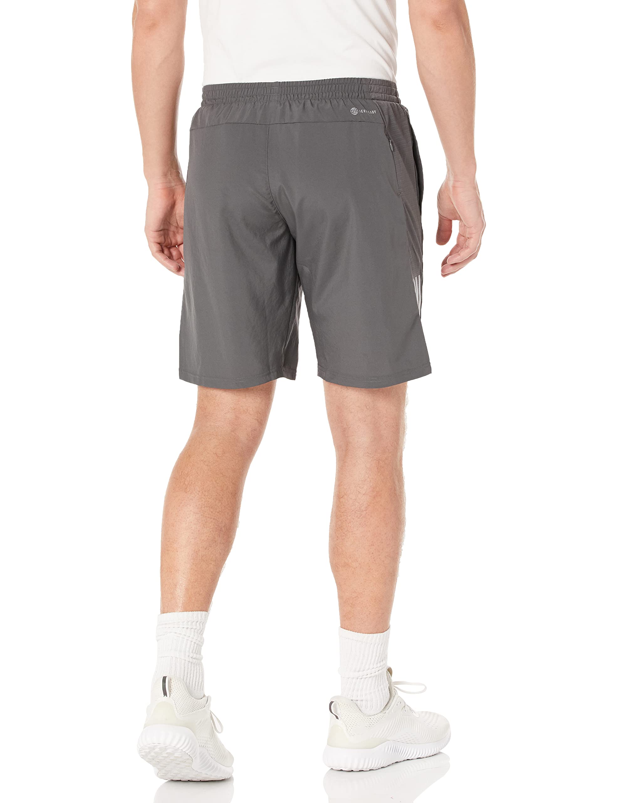 adidas Men's Standard Own The Run Shorts, Grey Six/Reflective Silver, Medium