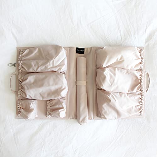 ToteSavvy Original Bag Organizer (14" L x 10" H) - 11 Pocket Tote Insert - For Travel, Work, Baby and More (Original Almond)