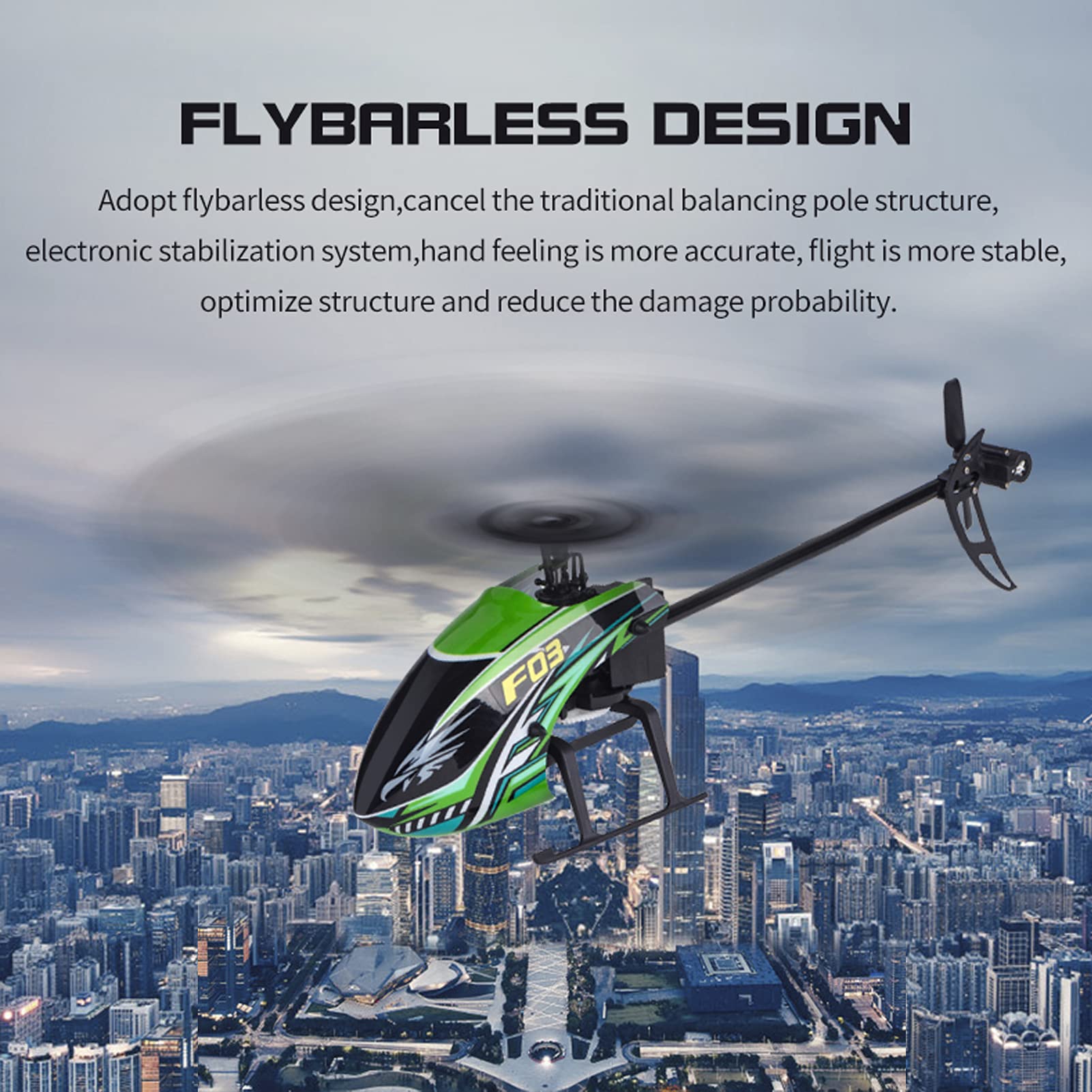 GoolRC F03 RC Helicopter, 4CH 2.4GHz Remote Control Helicopter with 6-Axis Gyro, Altitude Hold, One Key Take Off/Landing, Easy to Fly for Kids, Adults and Beginners, Include 3 Batteries