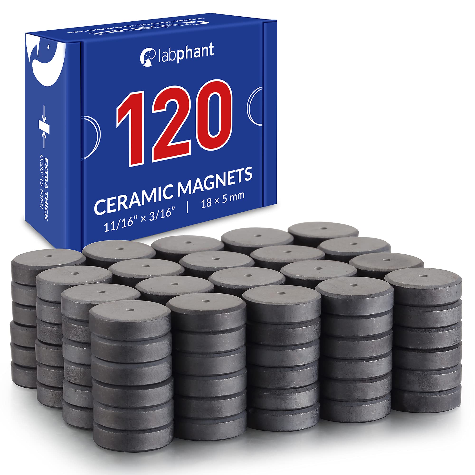 Ceramic Magnets, Round Disk Magnets Craft Magnets, Perfect for DIY, Art Projects or for whiteboards & Fridge Organization (0.7")