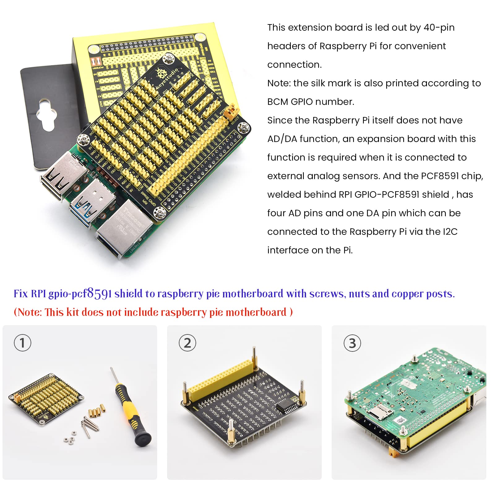 KEYESTUDIO 37 Sensors Modules in 1 Box Starter Kit for Raspberry Pi 4 4B 3 3B 2B+, Tutorials Python C Java Scratch Code, 38 Projects, GPIO Breakout Board Breadboard LCD Programming for Kids Adult