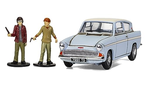 Corgi Harry Potter Flying Ford Anglia with Harry & Ron from The Chamber of Secrets 1:43 Diecast Display Model CC99725, Light Blue