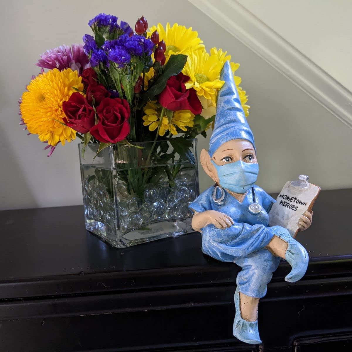 John Bernard & Company Nurse Garden Gnome Statue – Special Edition Commemorative 10” H Shelf Sitter Figurine by Hometown Heroes