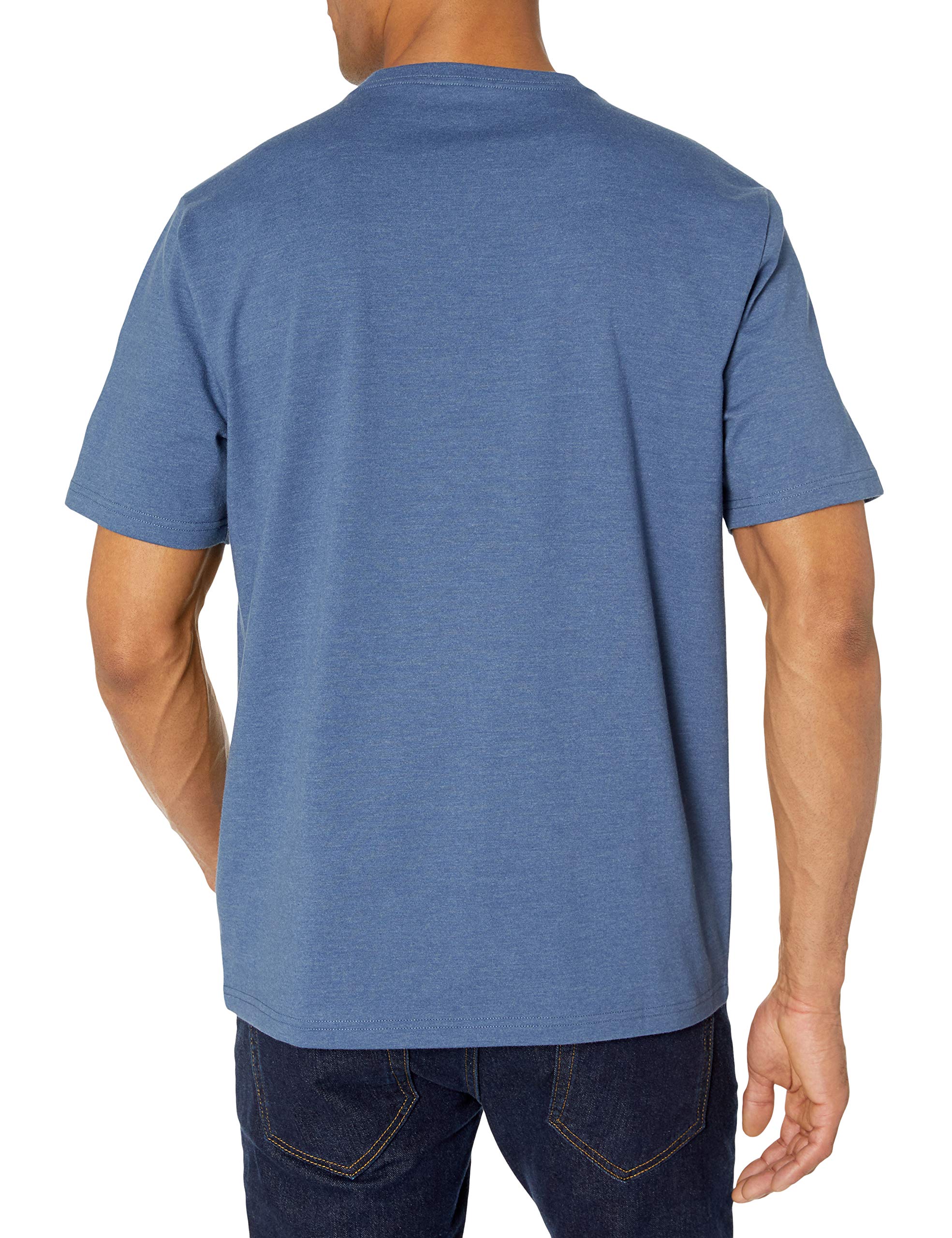 Amazon Essentials Men's Regular-Fit Short-Sleeve V-Neck T-Shirt, Pack of 2, Aqua Blue/White, Large