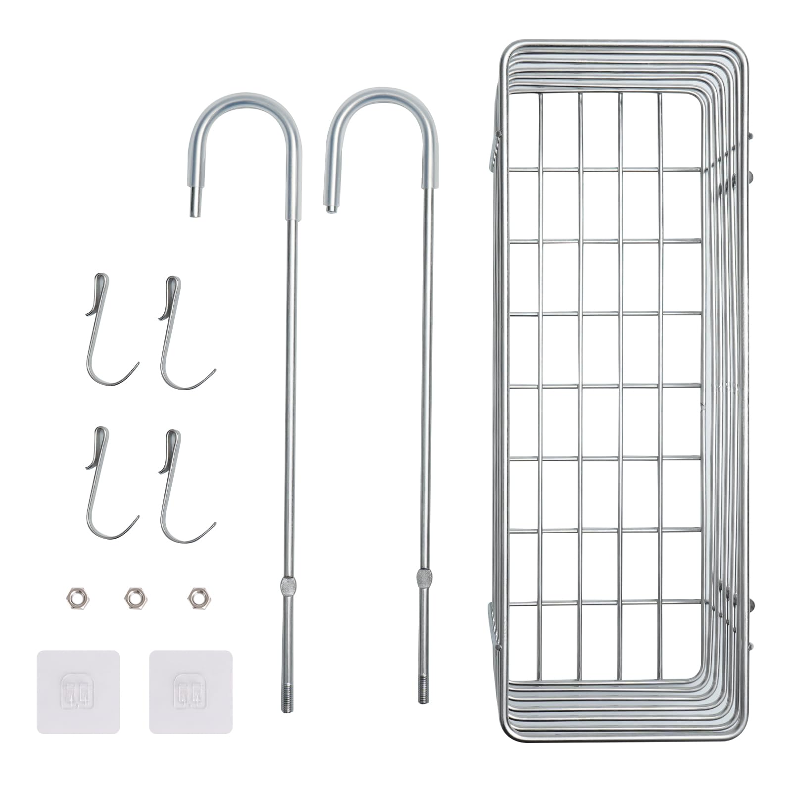 Antrader Hanging Shower Rack,Shower Caddy Hanging,Hung on the Faucet or the Door,the Back Hook Can be Rotated,No Drilling,304 Stainless Steel,Single Layer Shelf