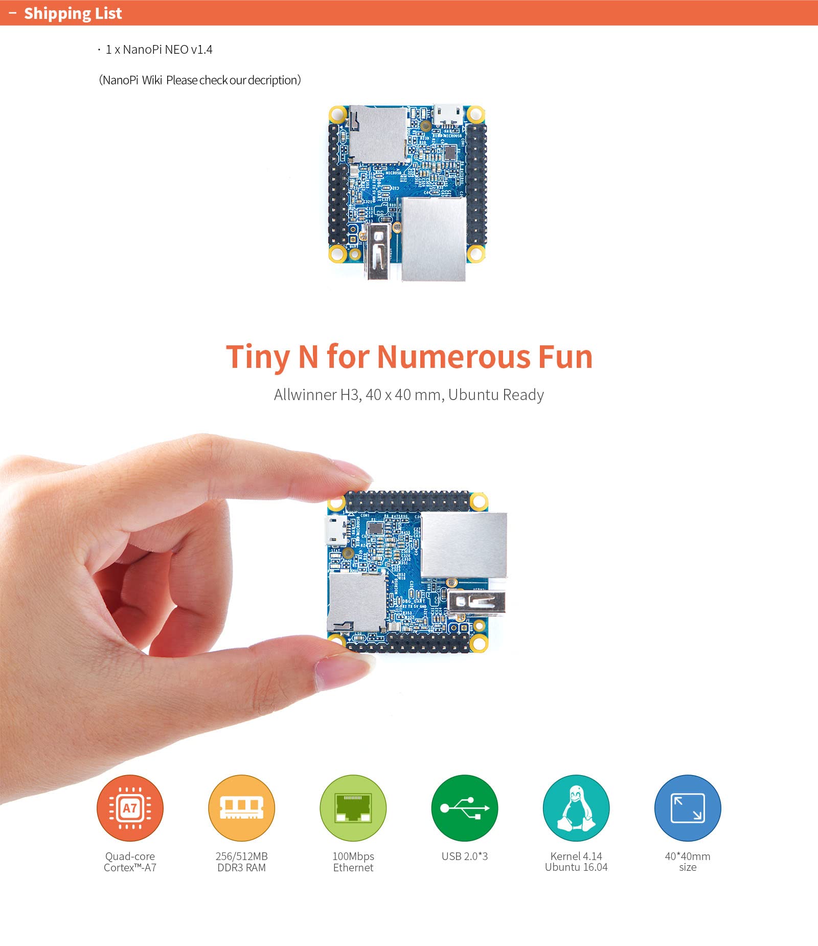NanoPi NEO Open Source Allwinner H3 Development Board Super Raspberry Pie Quad-core Cortex-A7 DDR3 RAM 512MB Run Ubuntu Core