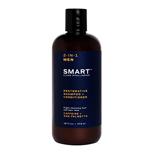 SMART Clean Intelligence 2 in 1 Shampoo and Conditioner Restorative Hydrating Renewing Scalp Caffeine and Saw Palmetto - 16 fl oz