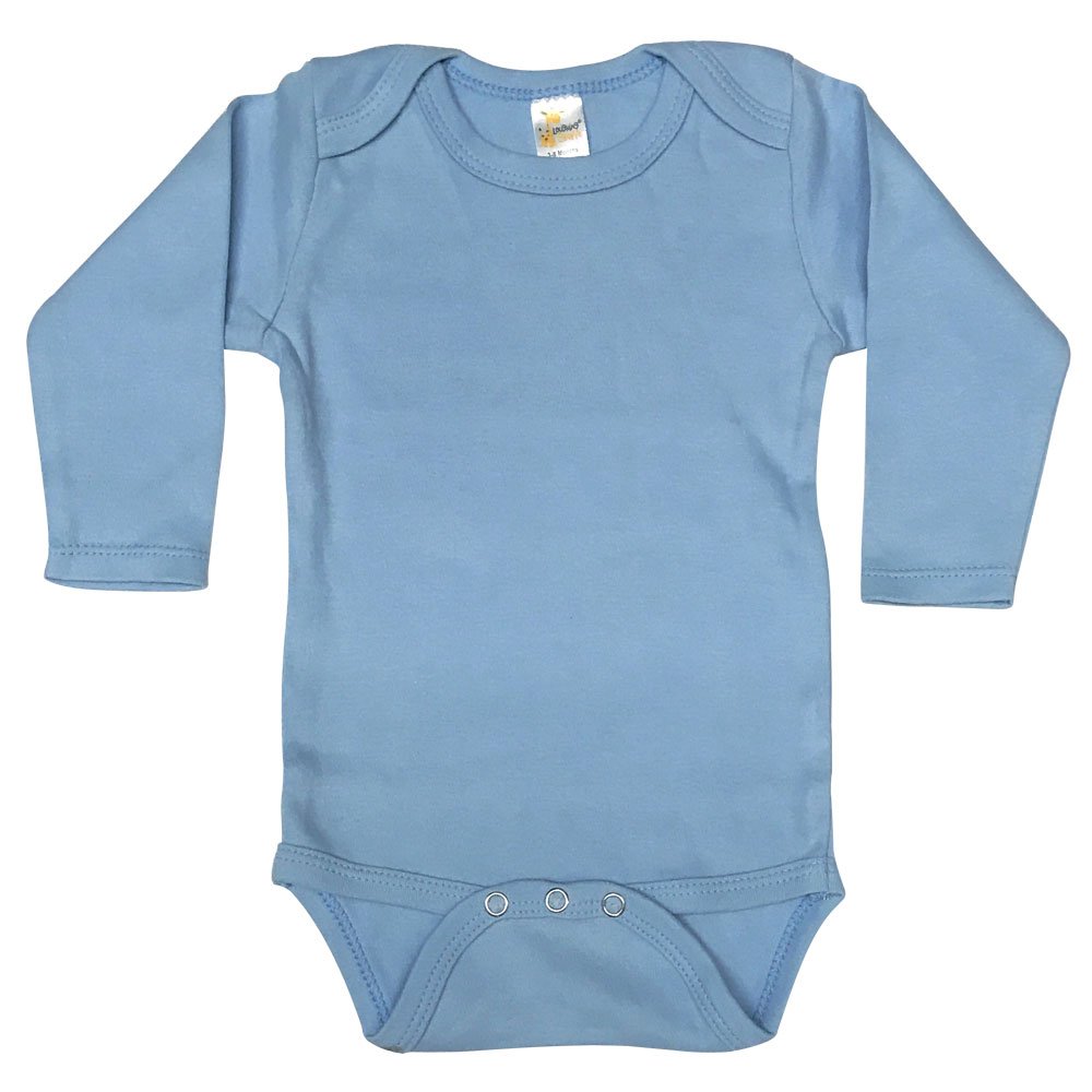 Laughing Giraffe Baby Blank Long Sleeve One Piece Bodysuit Pastel (0-3 Months, Blue)