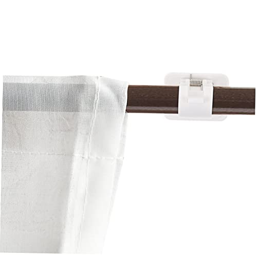DOITOOL 32 Pcs Curtain Rod Hanger Adjustable Drop Hitch No Nail Curtain Rod Nail Free Adjustable Curtain Rod Holder No Drill Curtain Rod Brackets Shower Curtain Rod Abs White No Nails