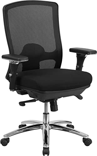 Flash Furniture HERCULES Series 24/7 Intensive Use Big & Tall 350 lb. Rated Black Mesh Multifunction Swivel Ergonomic Office Chair
