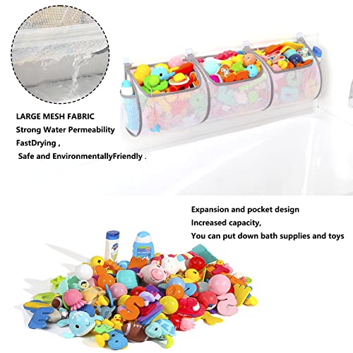 Ligereza Bathtub Toy Holder,Prevent Spots,Bath Toy Storage Bath Toys for Kids Ages 4-8 30“x8.7”Mesh Bath Toy Holder,let Baby Bath Toys Quick Drying…