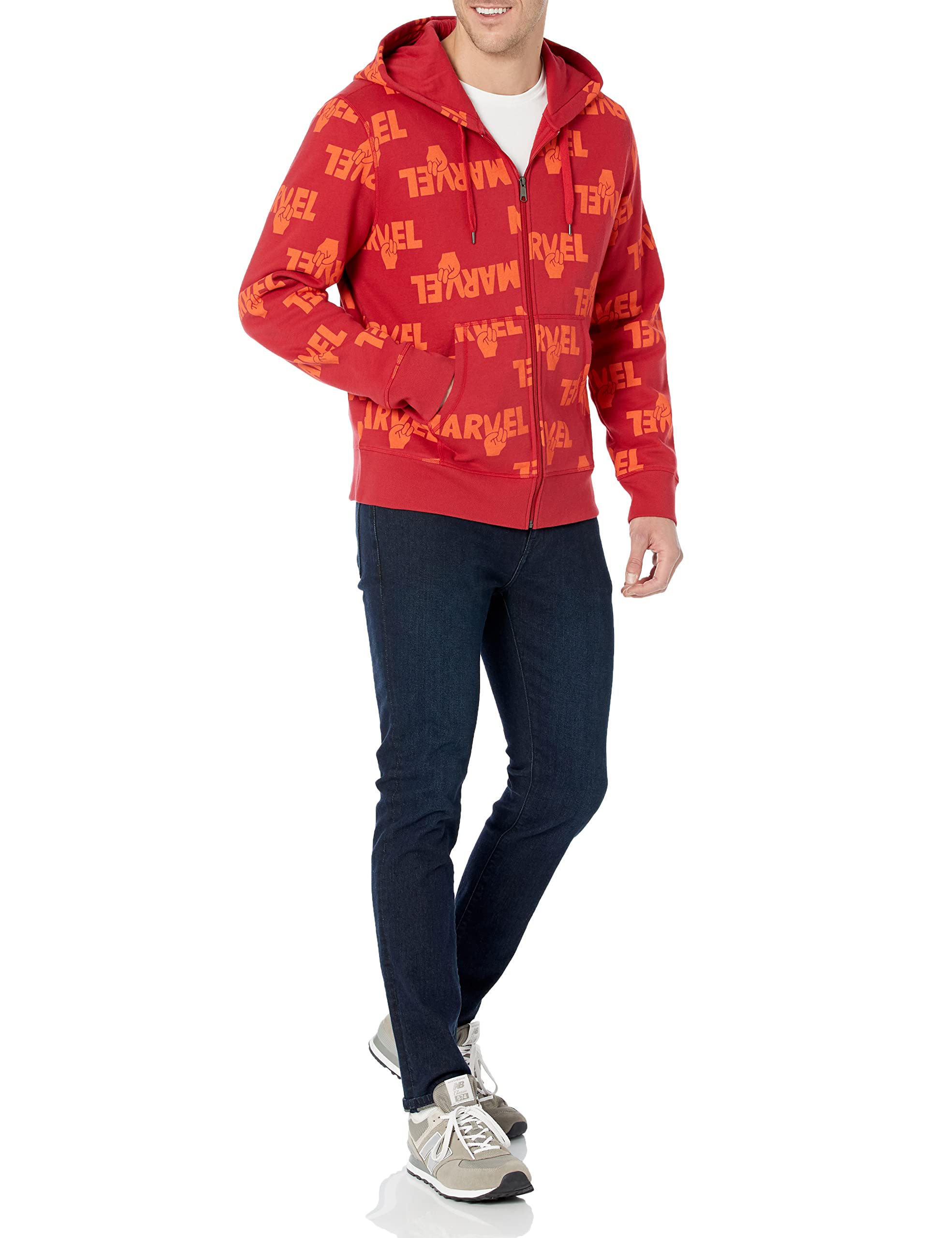 Amazon Essentials Disney | Marvel | Star Wars Men's Fleece Full-Zip Hoodie Sweatshirts (Available in Big & Tall), Star Wars Comic, XX-Large