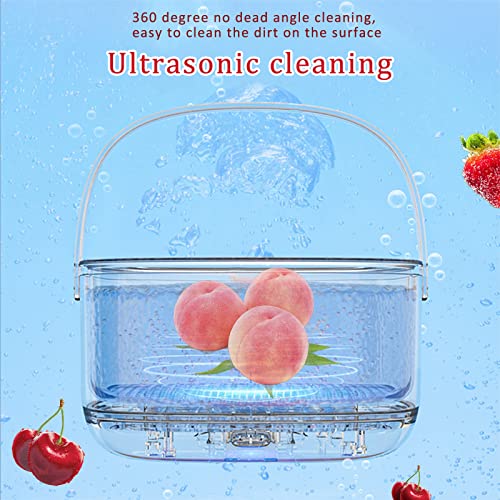 Buddeez Vegetable Cleaner, Fruit ultrasonic Cleaner, Multi-Function Dual Drainage Electric Vegetable Cleaning Basket, Fruit, Vegetable, Rice, Meat, Tableware Ingredient Food Purifier