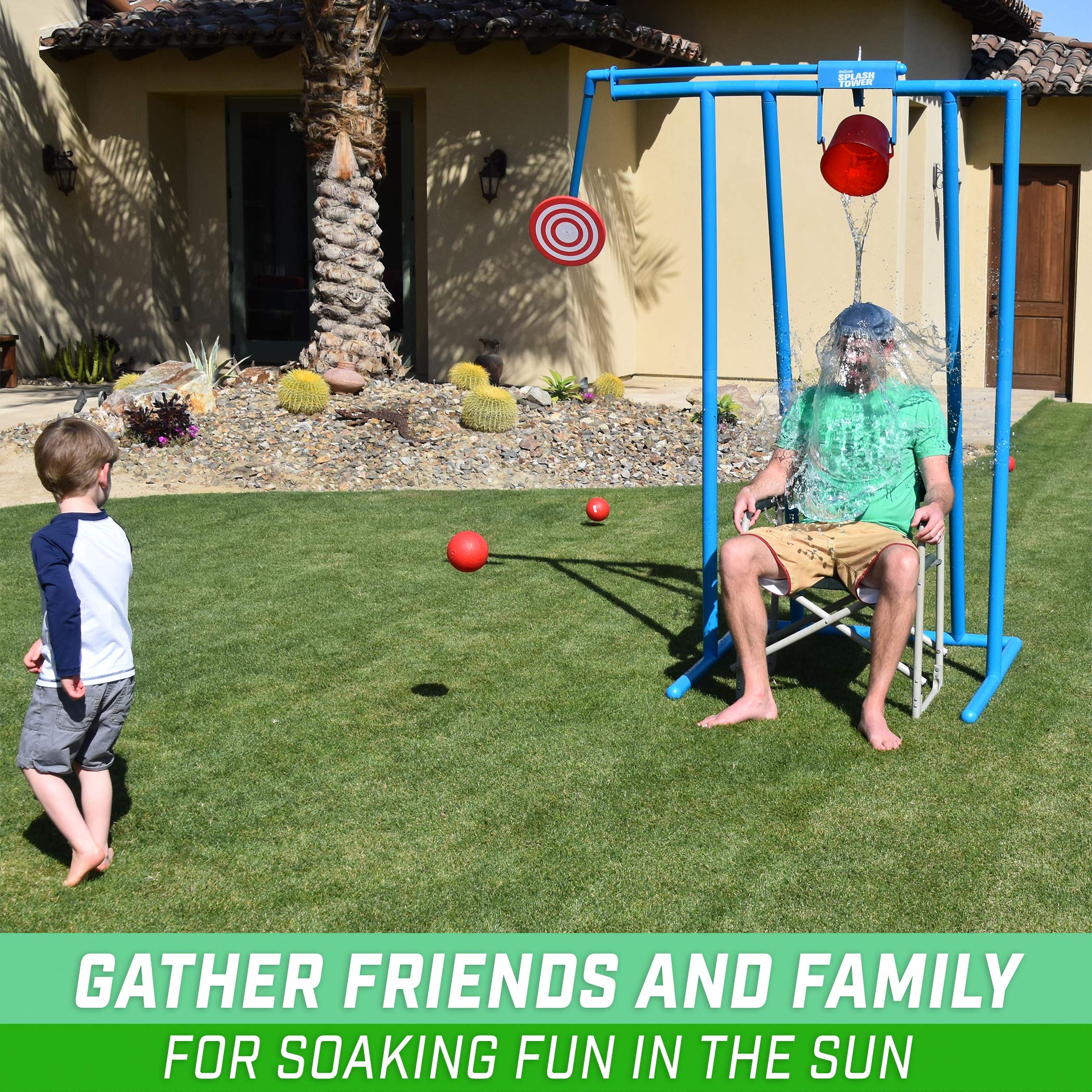 GoSports Splash Tower Water Dunk Game - Water Soaking Dunk Tank for Kids & Adults