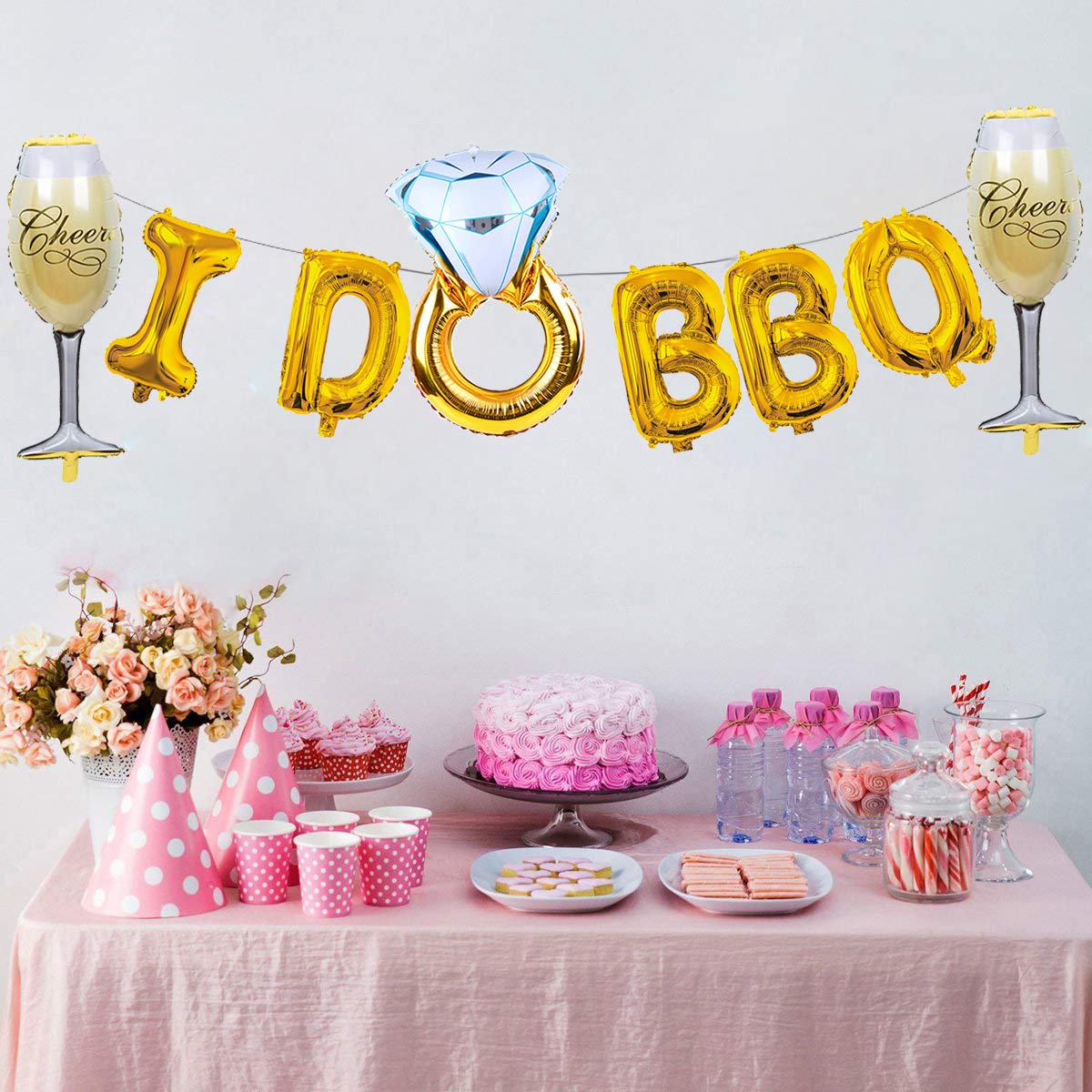 Bridal Shower Decorations - I Do BBQ Foil Balloons Wedding Shower Engagement Party Decoration(16 inch)