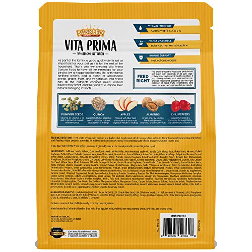 Sunseed Vita Prima Wholesome Nutrition Conure Food, 3 LBS