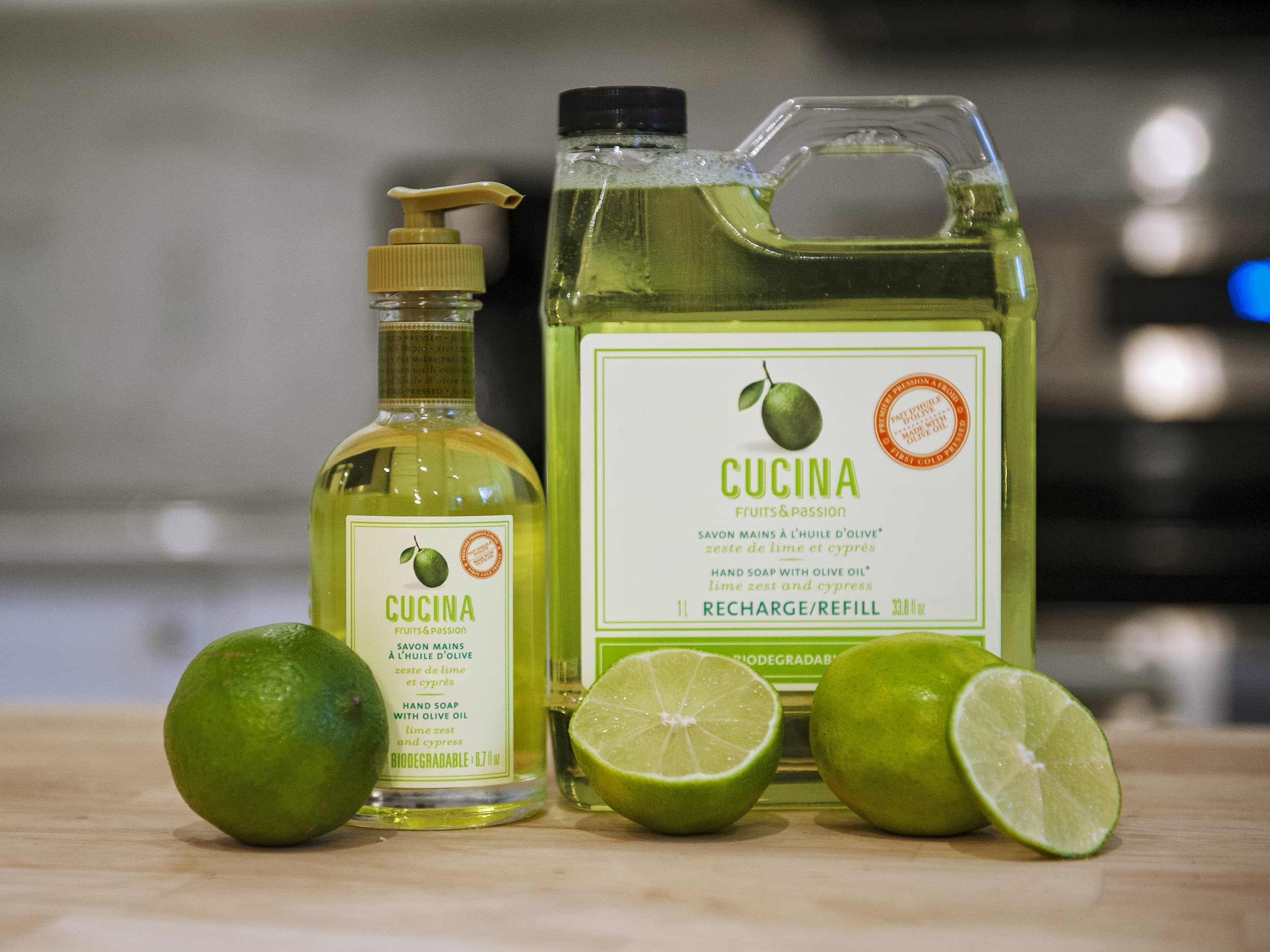 Fruits & Passion [Cucina - Lime Zest and Cypress Tree Liquid Hand Soap Refill, Kitchen Hand Soap Refill, Vegan & Cruelty-Free, All Natural Moisturizing Hand Wash Refill (33.8 fl oz)