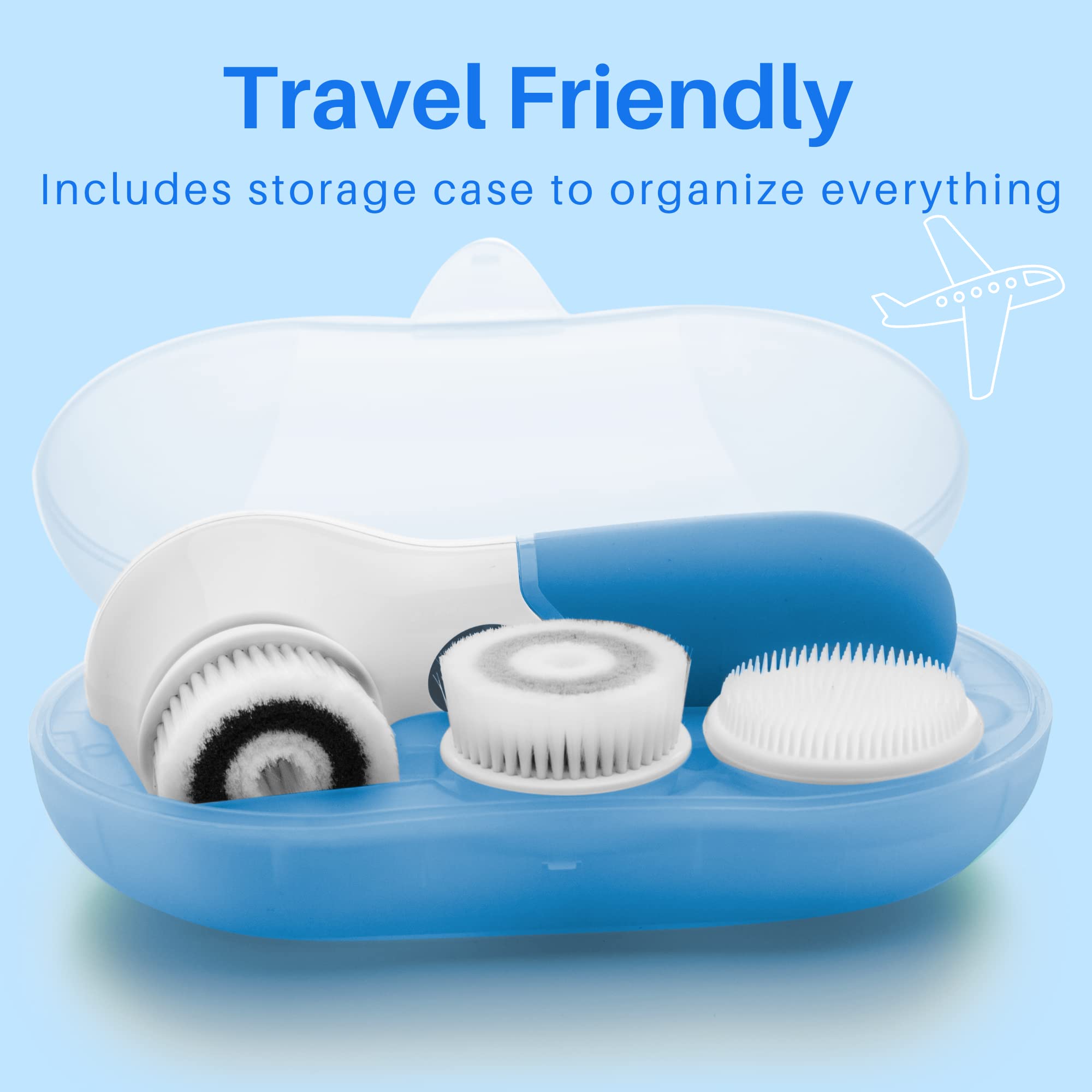 LAVO Facial Cleansing Brush - Electric Spin Scrubber and Exfoliator for Face - Scrub Skin - Exfoliating Cleanser