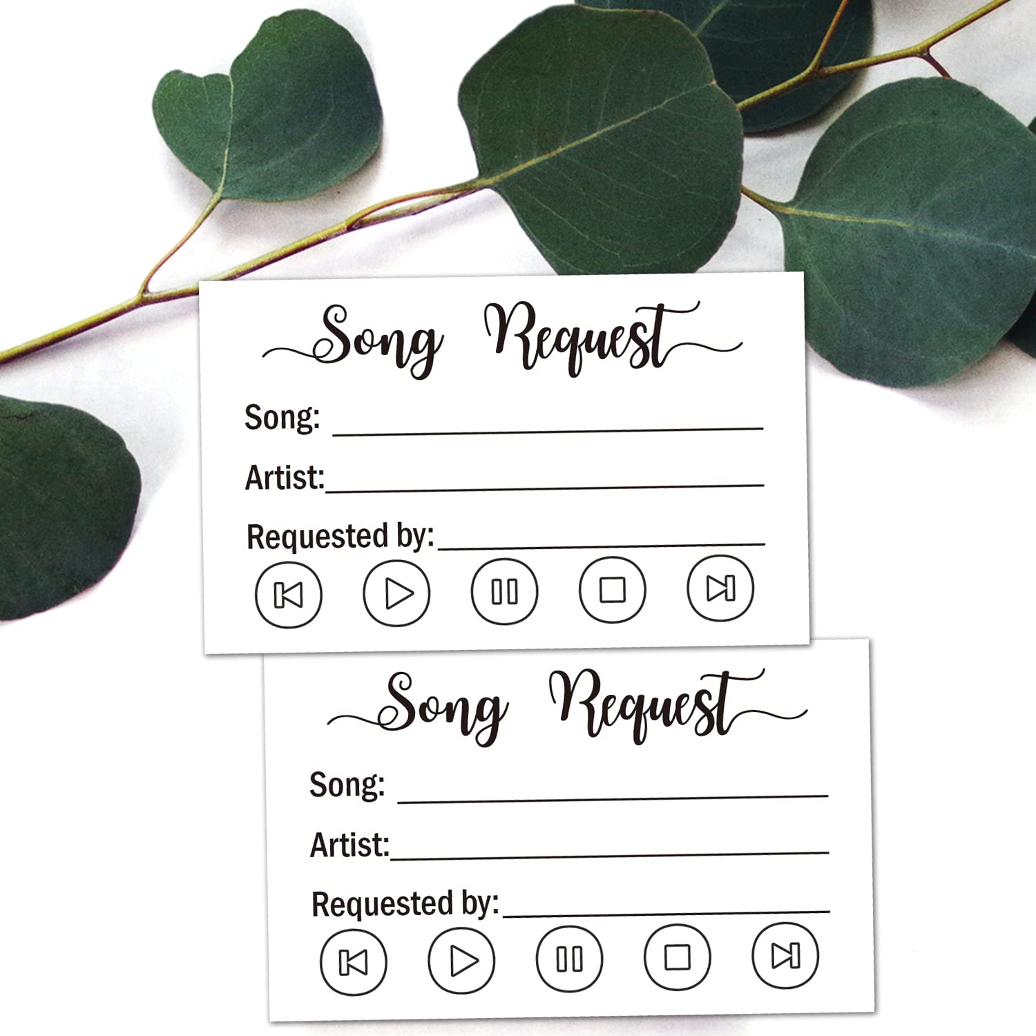 TENTADO 50 Song Request Cards for Wedding DJ, Prom, Party, Response Card, Plain RSVP kit for Wedding, Baby Bridal Shower, Birthday, Invitations, 3.5 X 2 inches