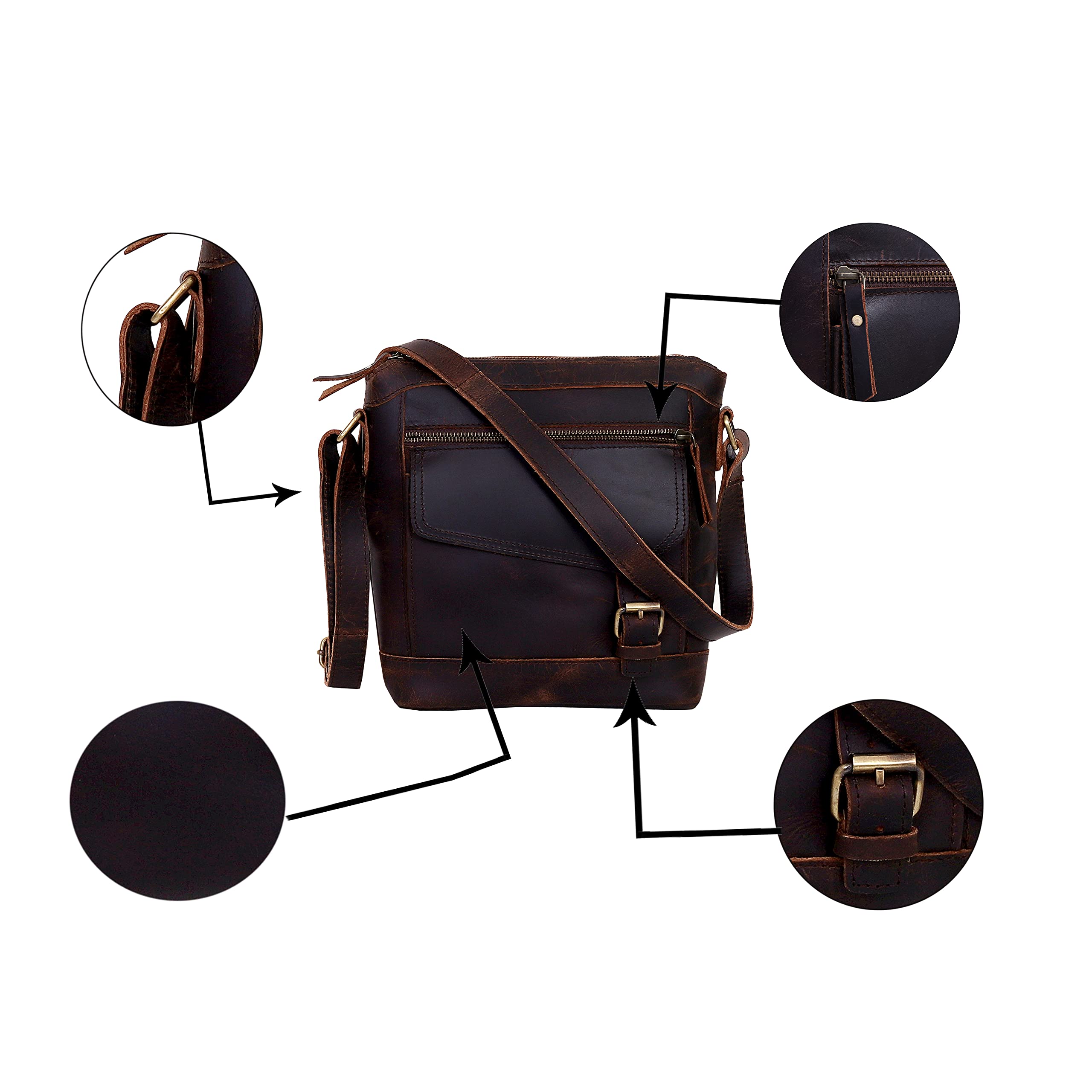 cuero Crossbody Purse for Women- Small Crossover Long Over the Shoulder Sling Womens Purses and Handbags For Men