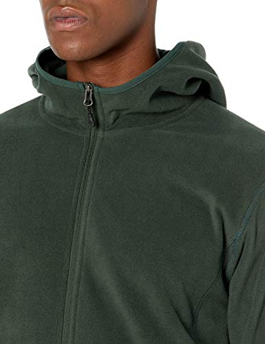 Amazon Essentials Men's Long-Sleeve Hooded Full-Zip Polar Fleece Jacket, Forest Green, Small