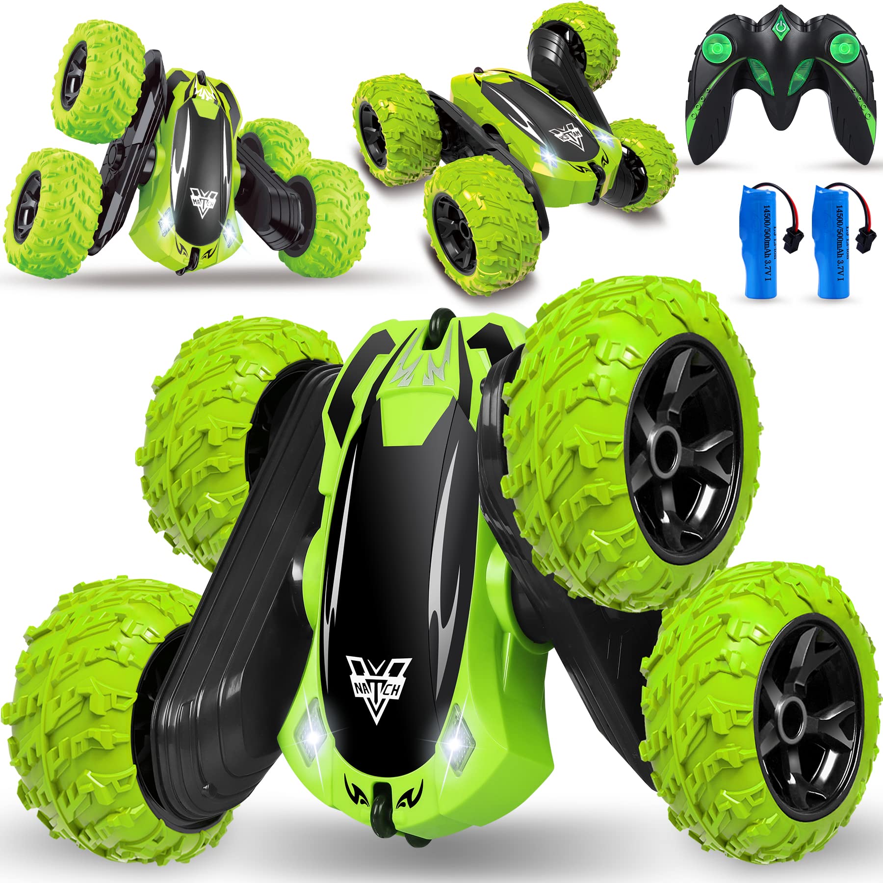 Bottleboom Remote Control Car,4WD Double Sided 360° Rotating RC Car with Headlights, Stunt Car Toy, Kid's Toy Gift Cars for 6 7 8 9 10 11 12 Years Old Boys