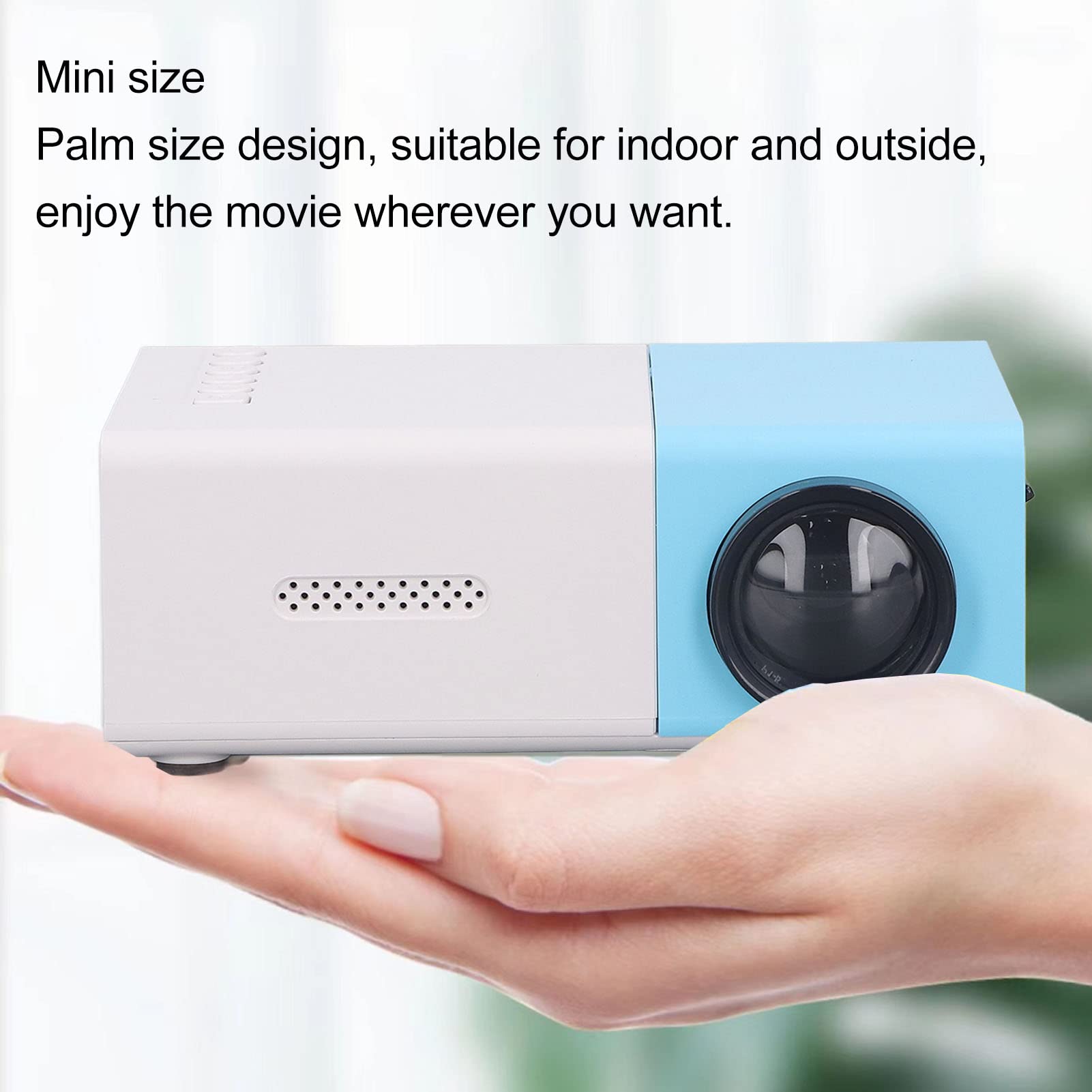 Asixxsix Mini Projector, 1080P HD Portable Movie Projector with Inbuilt Speaker, Multimedia Home Theater Video Projector Compatible with Laptop Phone Camera TV Box Game, Diffuse Reflection
