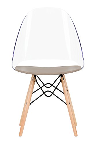 South Shore Annexe Eiffel Style Office Chair, Wood, Clear and Gray, 16D x 16.25W x 32.5H in