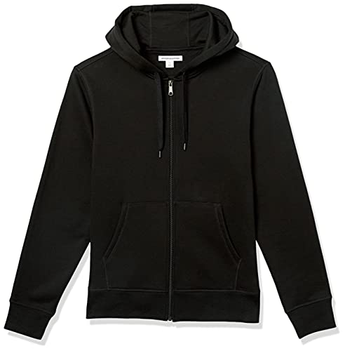 Amazon Essentials Men's Full-Zip Fleece Hoodie (Available in Big & Tall), Black, Medium
