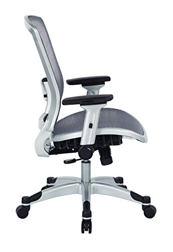 Space Seating 317 Series Executive Light Air Grid Office Chair with Breathable Mesh Back, Lumbar Support, 2-to-1 Synchro Tilt Control and Adjustable Tension, Platinum Finish