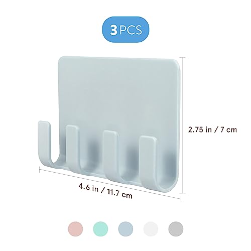 UKCOCO Cell Phone Wall Mount, 3 Pack Multi Purpose Plastic Phone Charging Dock Holder Shaving Razor Towel Hook Bracket for Smartphone Tablet eReader (Mixed Color)