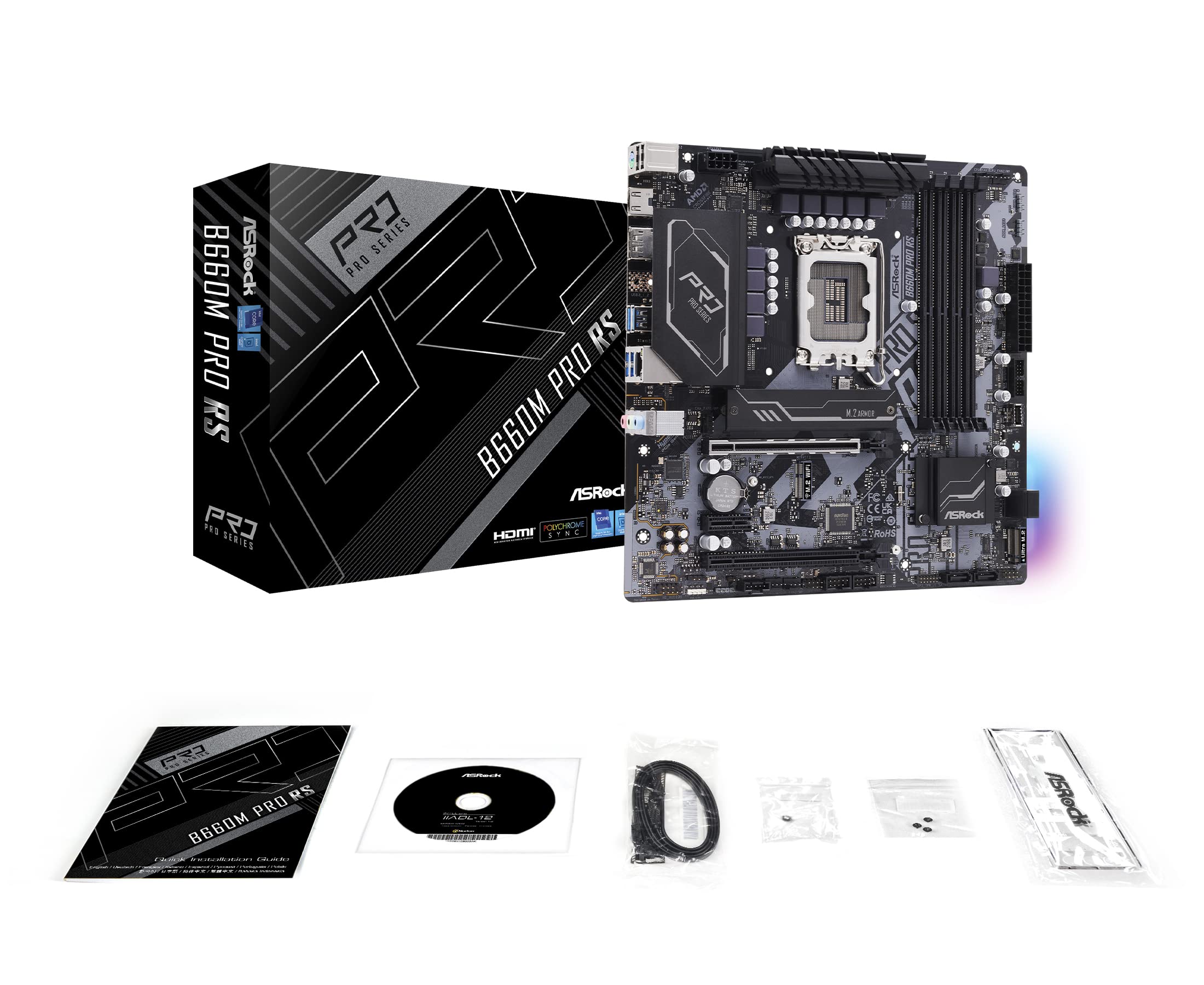 ASRock B660M Pro RS Intel B660 Series CPU (LGA1700) 32 GB Compatible B660M MicroATX Motherboard