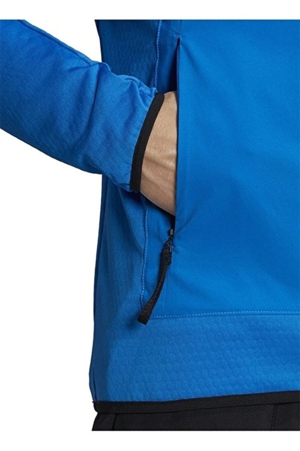 adidas Men's Terrex Tech Flooce Light Hooded Hiking Jacket, Shock Blue X-Large