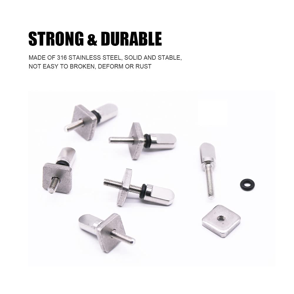 6 Pieces Surfboard Fin Screws, No Tool Stainless Steel Thumb Fin Screw for SUP Surf Longboard Paddleboard and BoardWorks SUP Center Fin Adapters Surfing Accessories
