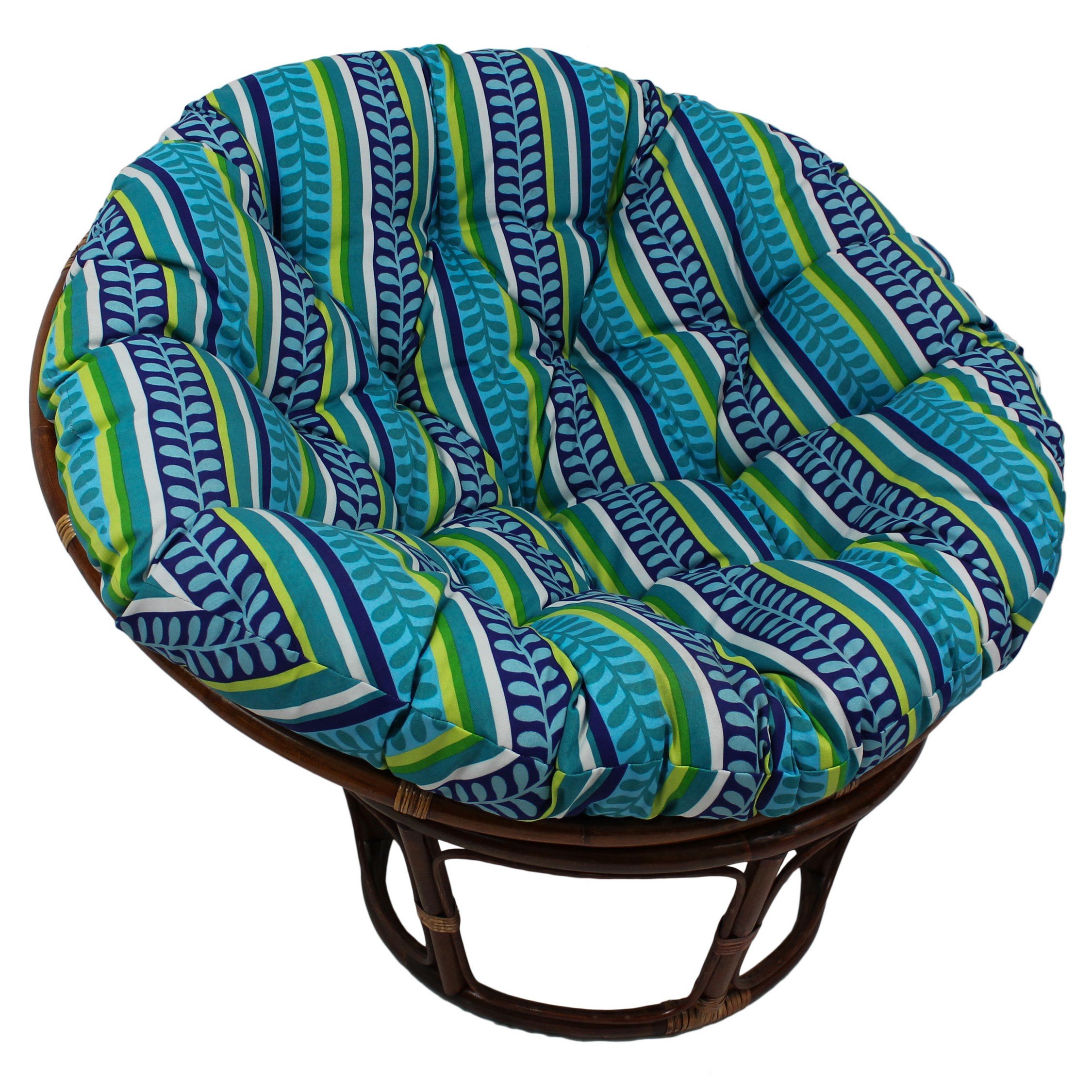 Blazing Needles Outdoor Spun Polyester Papasan Cushion, 1 Count (Pack of 1), Tucuman Ebony