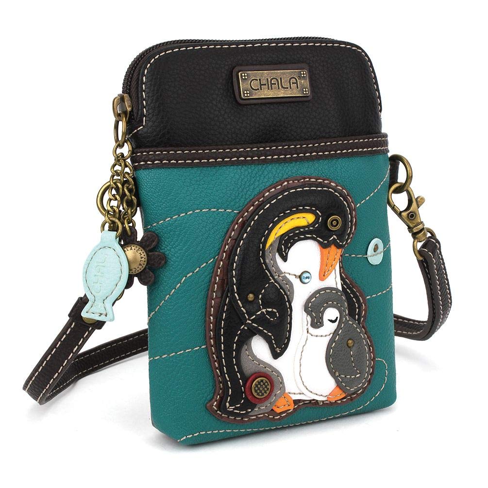 Chala Handbags Penguin Cellphone Crossbody Handbag - Convertible Strap Penguin Lovers Collectors