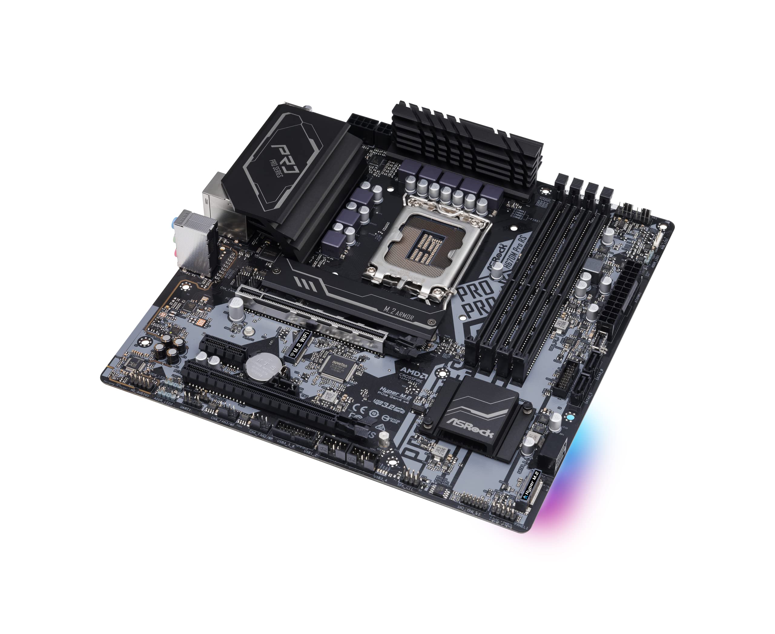 ASROCK H670M PRO RS Socket LGA1700/ Intel H670/ DDR4/ SATA3&USB3.2/ M.2/ Micro ATX Motherboard