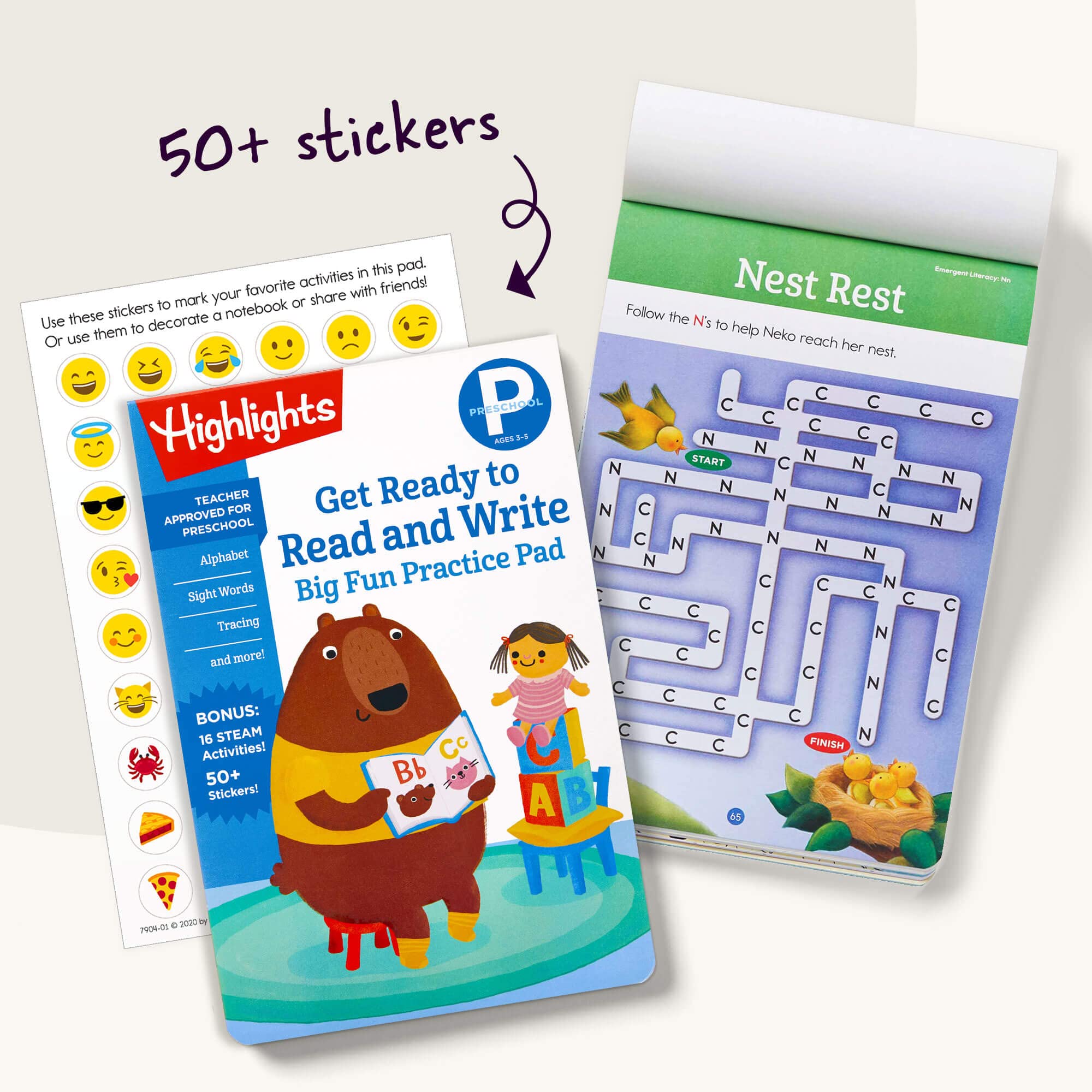 Highlights for Children Summer Learning Pack Getting Ready for Preschool - Reading and Writing, Cutting and Pasting, ABCs